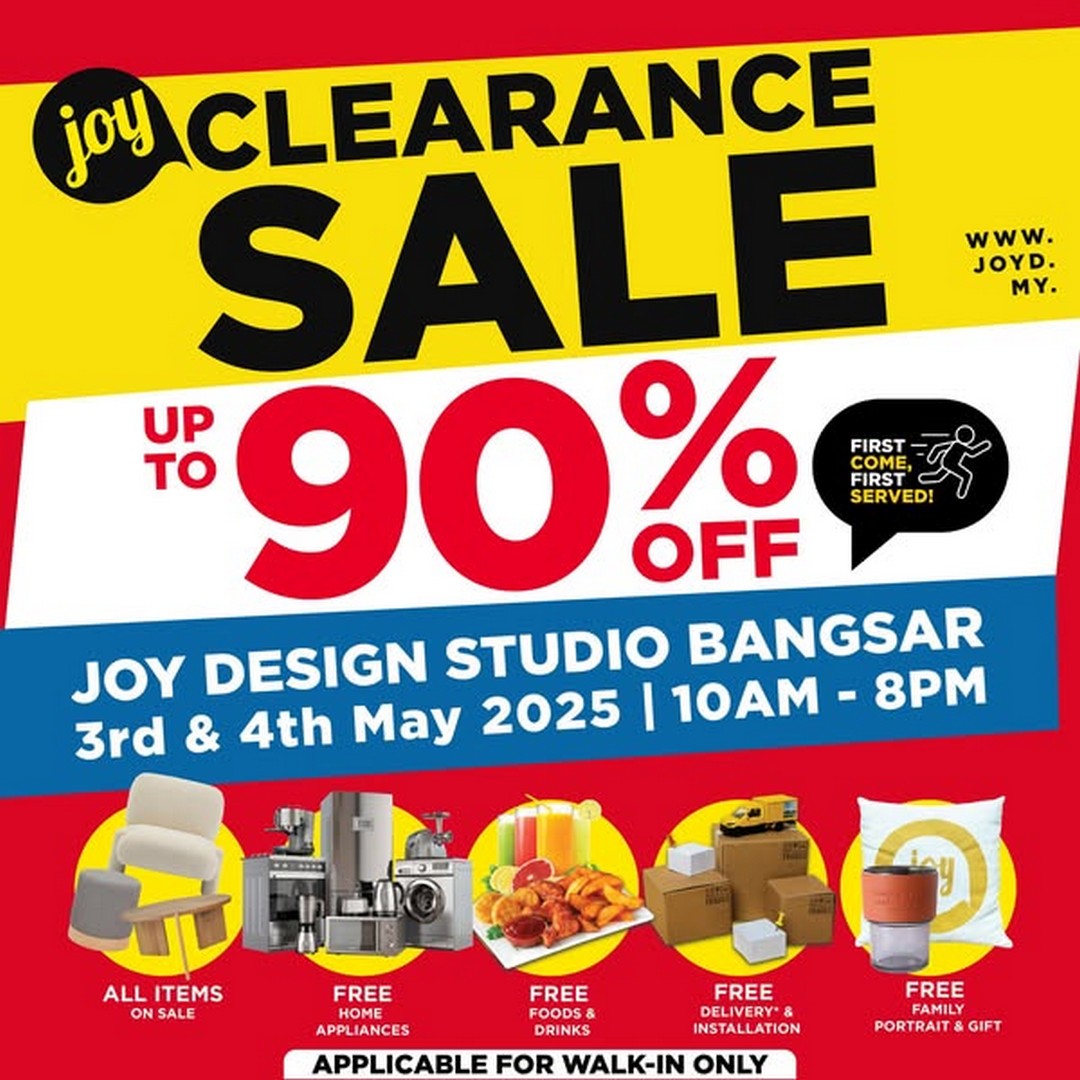 3-4 May 2025: Joy Design Studio – Massive Clearance Sale with Up to 90% ...