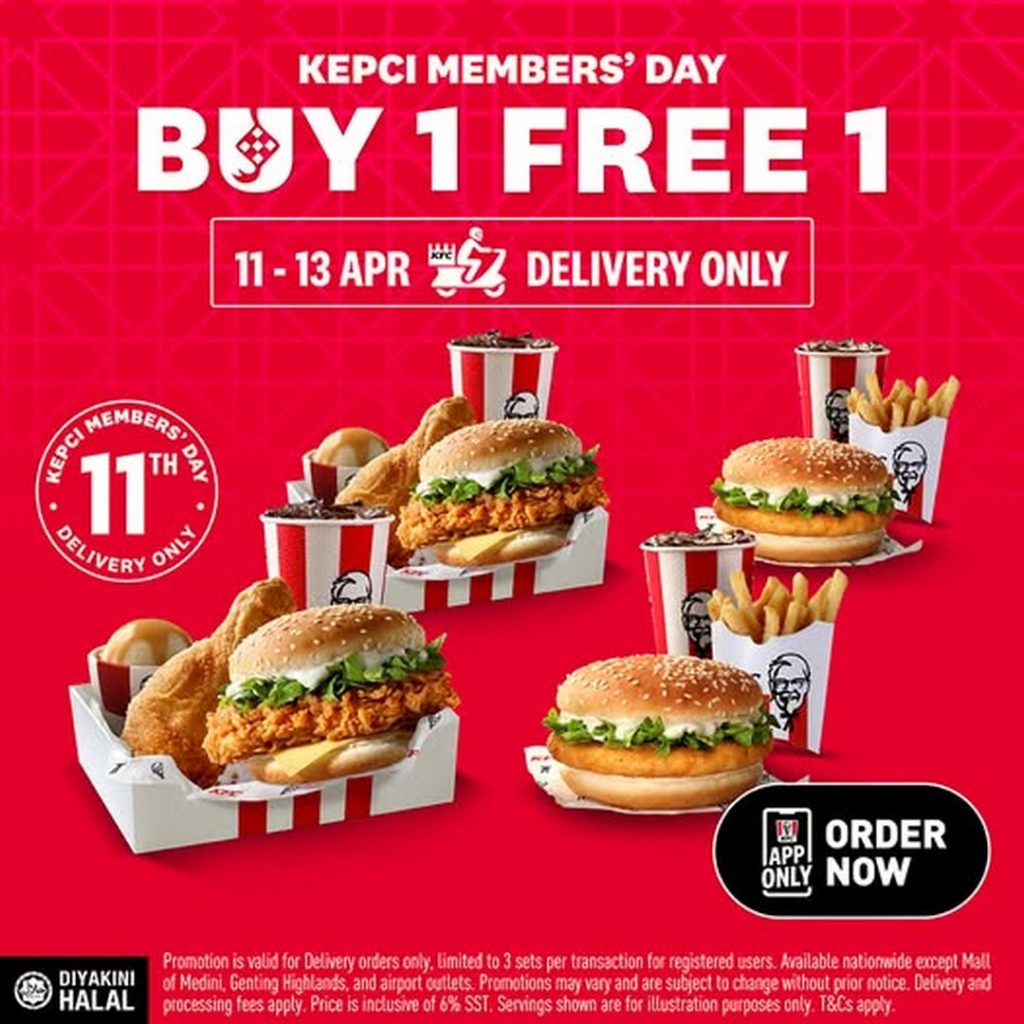 11-13 April 2025: KFC, Buy 1 Free 1 Signature Box & Colonel Classic ...