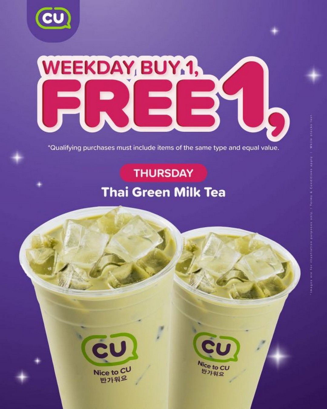 22 May 2025: CU Malaysia – Buy 1 Free 1 Thai Green Milk Tea Promotion ...