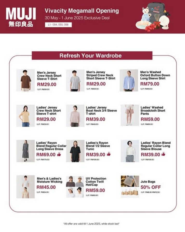 30 May–1 June 2025: MUJI Malaysia, 2nd Store Opening at Vivacity Megamall Kuching: Grand Opening ...