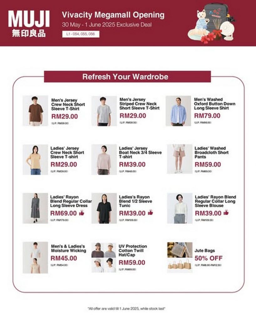 30 May–1 June 2025: MUJI Malaysia, 2nd Store Opening at Vivacity Megamall Kuching: Grand Opening ...