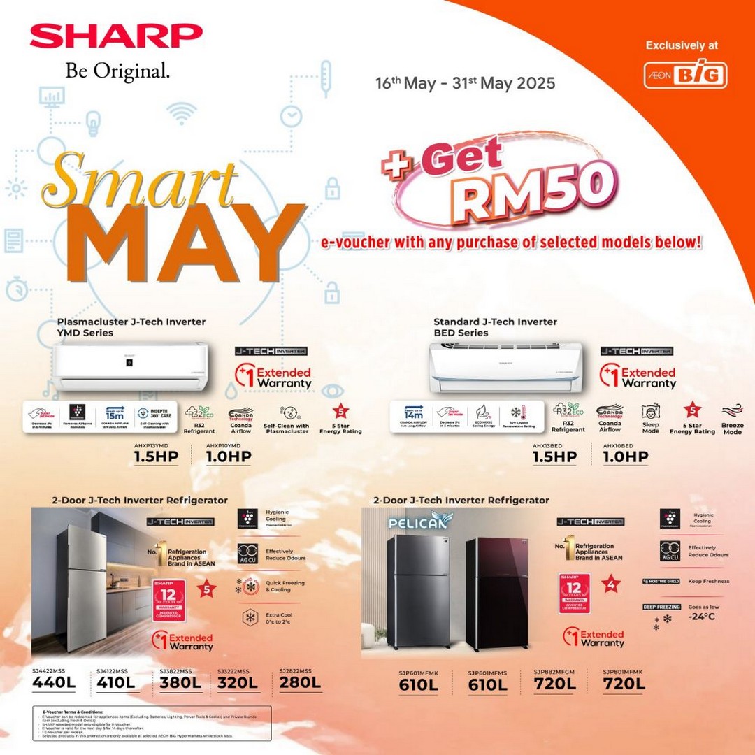 16-31 May 2025: SHARP at AEON BiG – Smart Home Appliances Savings with ...