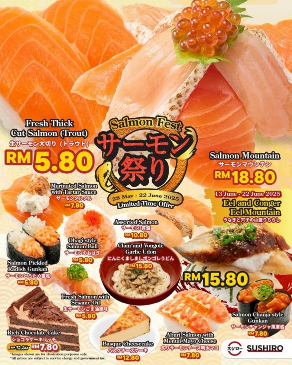 28 May–22 June 2025: Sushiro Malaysia Salmon Fest Promotion – Fresh Thick-Cut Salmon from RM5.80 ...