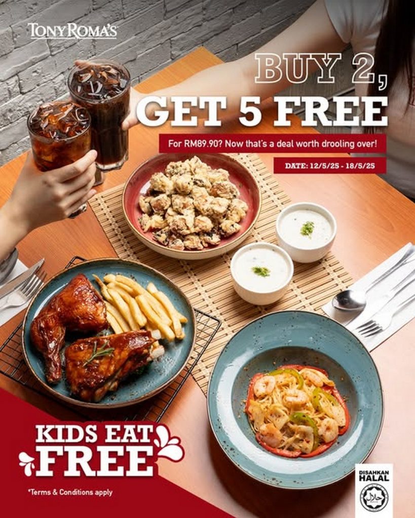 12-18 May 2025: Tony Roma’s Malaysia Buy 2, Get 5 Free Dining Promotion ...