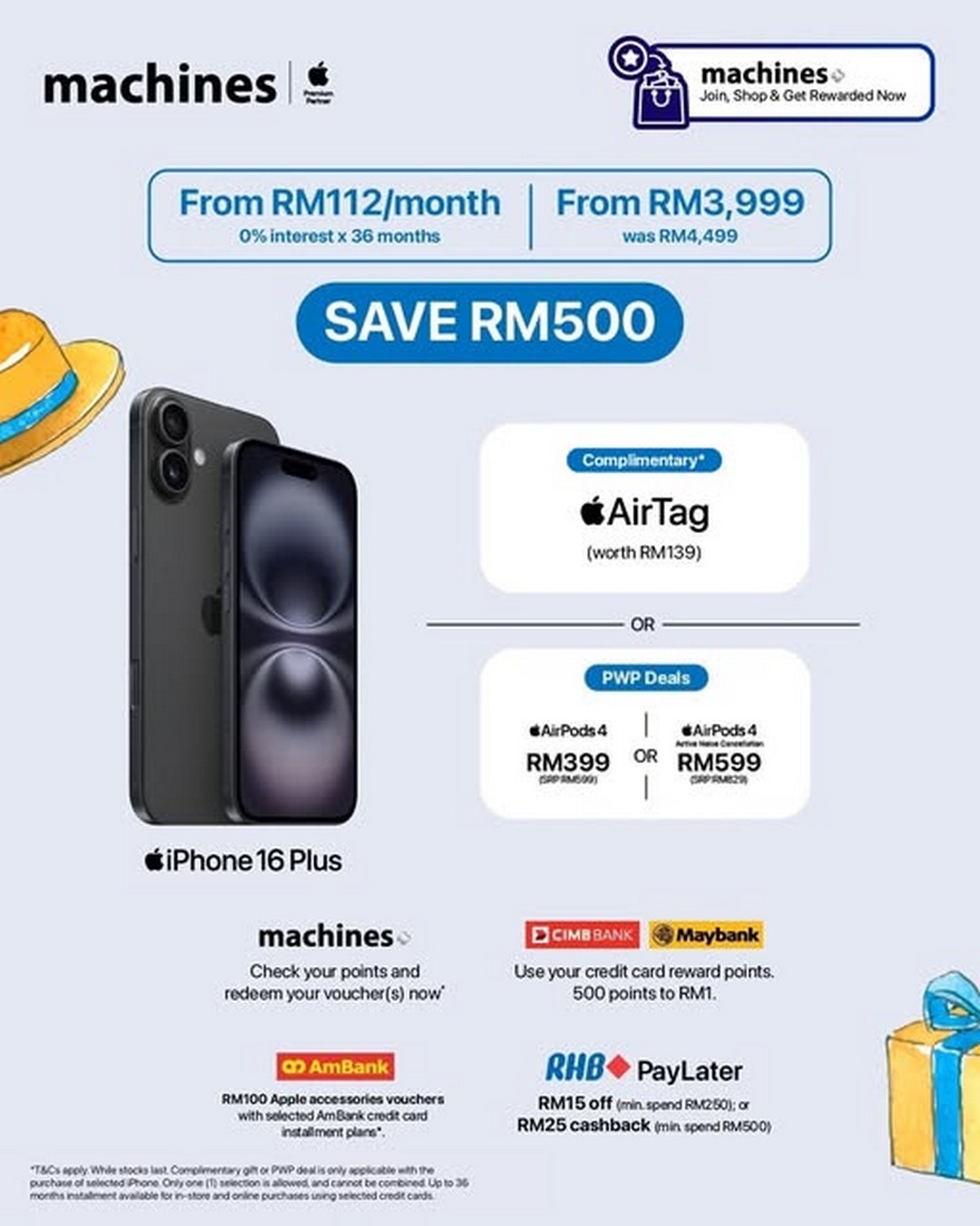 27 June 2025 onwards: Machines – RM500 Off iPhone 16 Plus with ...