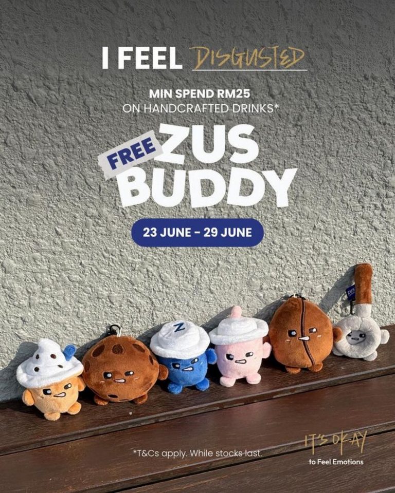 23-29 June 2025: ZUS Coffee, Free Disgusted ZUS BUDDY Plush Toy with ...