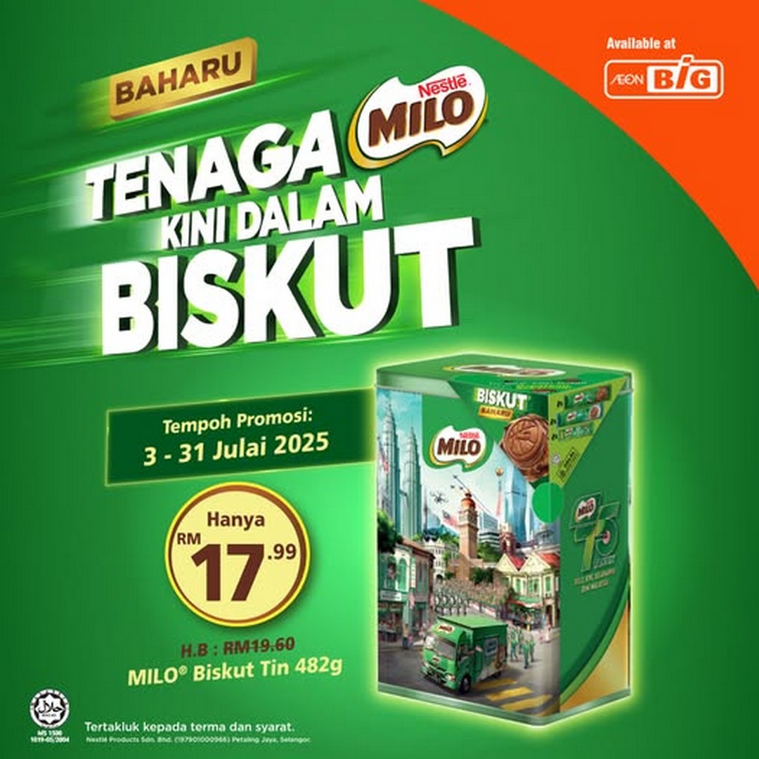 Now till 31 July 2025: AEON BiG Malaysia, MILO® Biscuit Tin RM17.99 ...