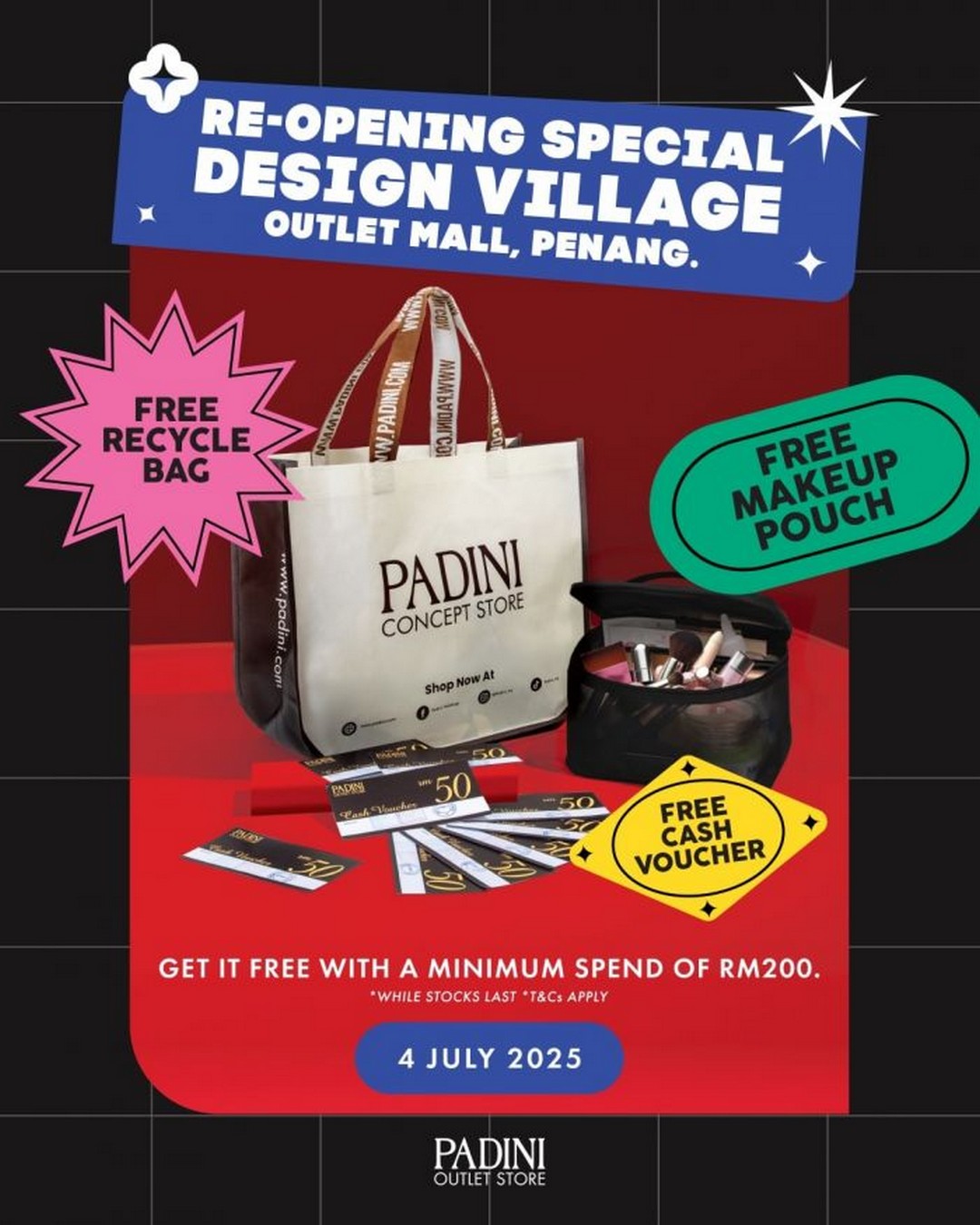 4 July 2025: Padini Design Village Outlet Mall – Free Gifts Re-Opening ...