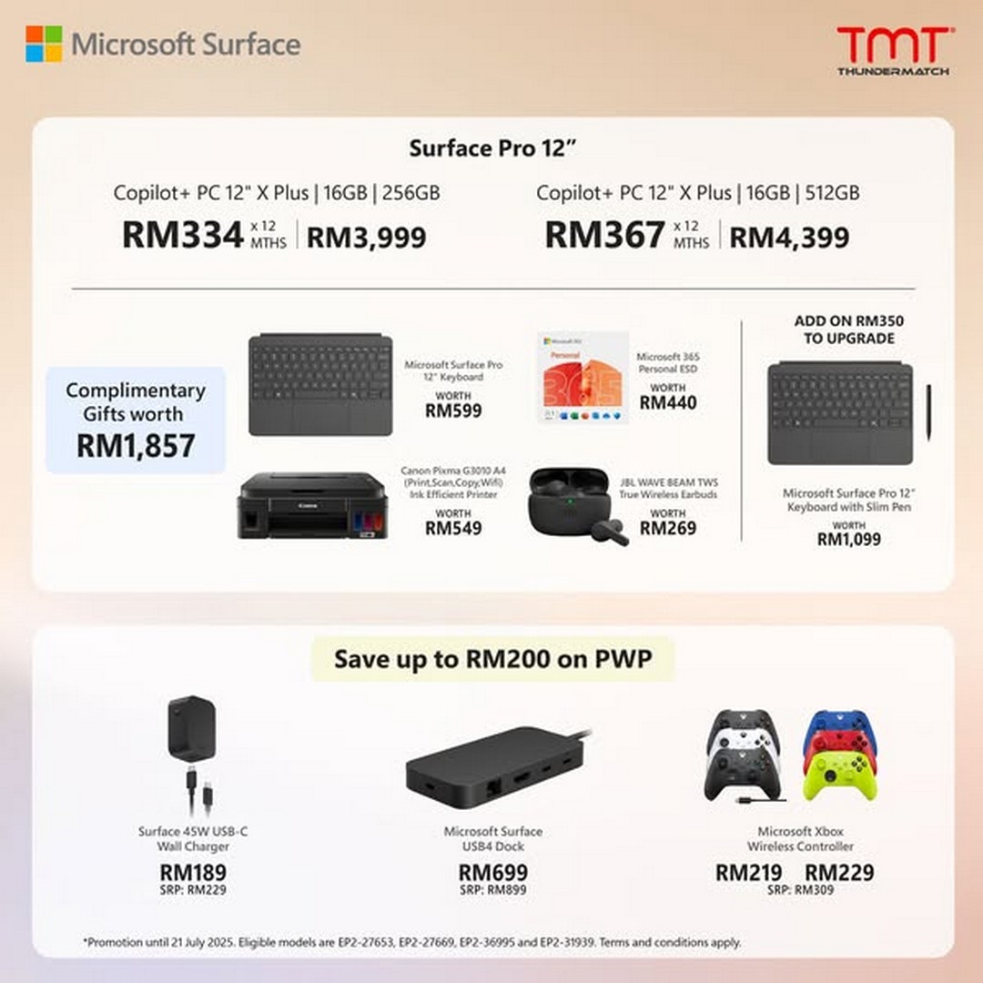 Now till 21 July 2025: TMT – Microsoft Surface Copilot+ PC Launch with ...