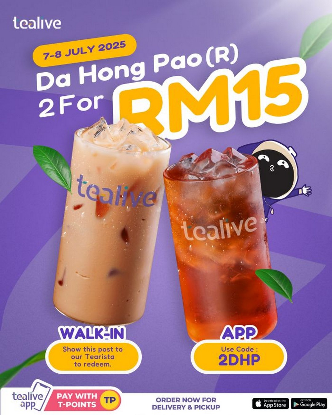 7-8 July 2025: Tealive Malaysia – Da Hong Pao 2-for-RM15 Tea Lovers ...