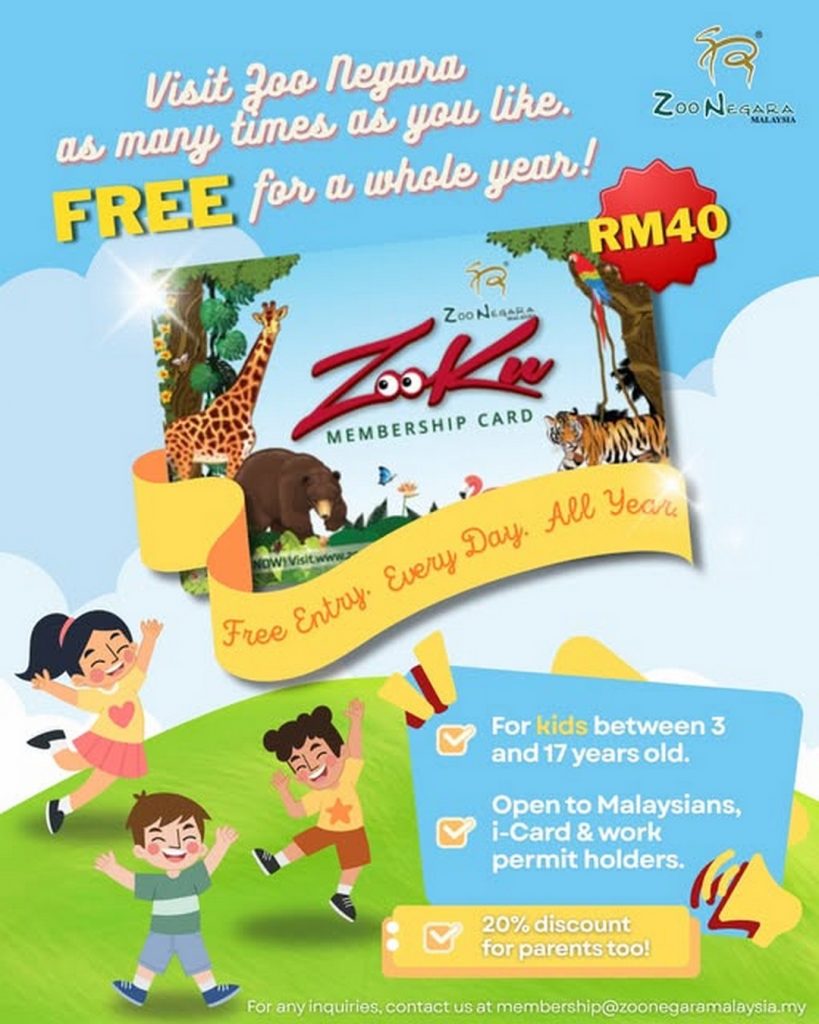 2 July 2025 onwards: Zoo Negara Malaysia – ZooKu Membership Card for ...