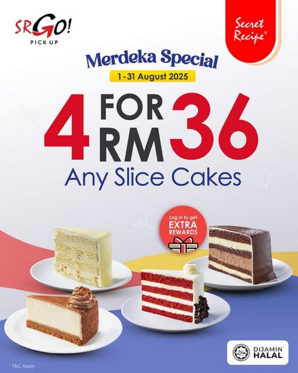 1–31 August 2025: Secret Recipe Malaysia 4 Slice Cakes SRGO! Pick Up ...