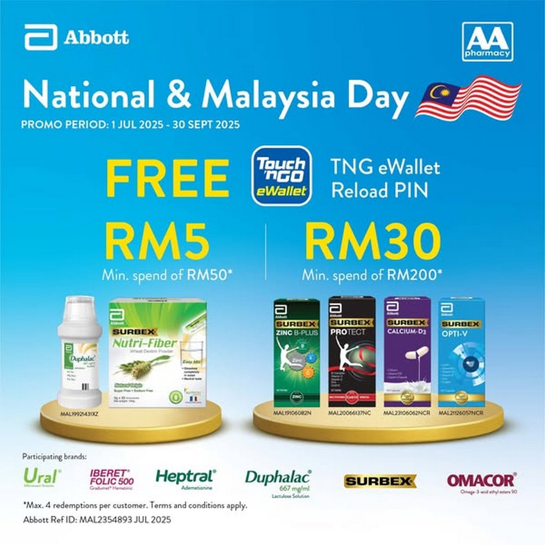 1 July-30 September 2025: AA Pharmacy Malaysia, Abbott Free RM30 Touch ...