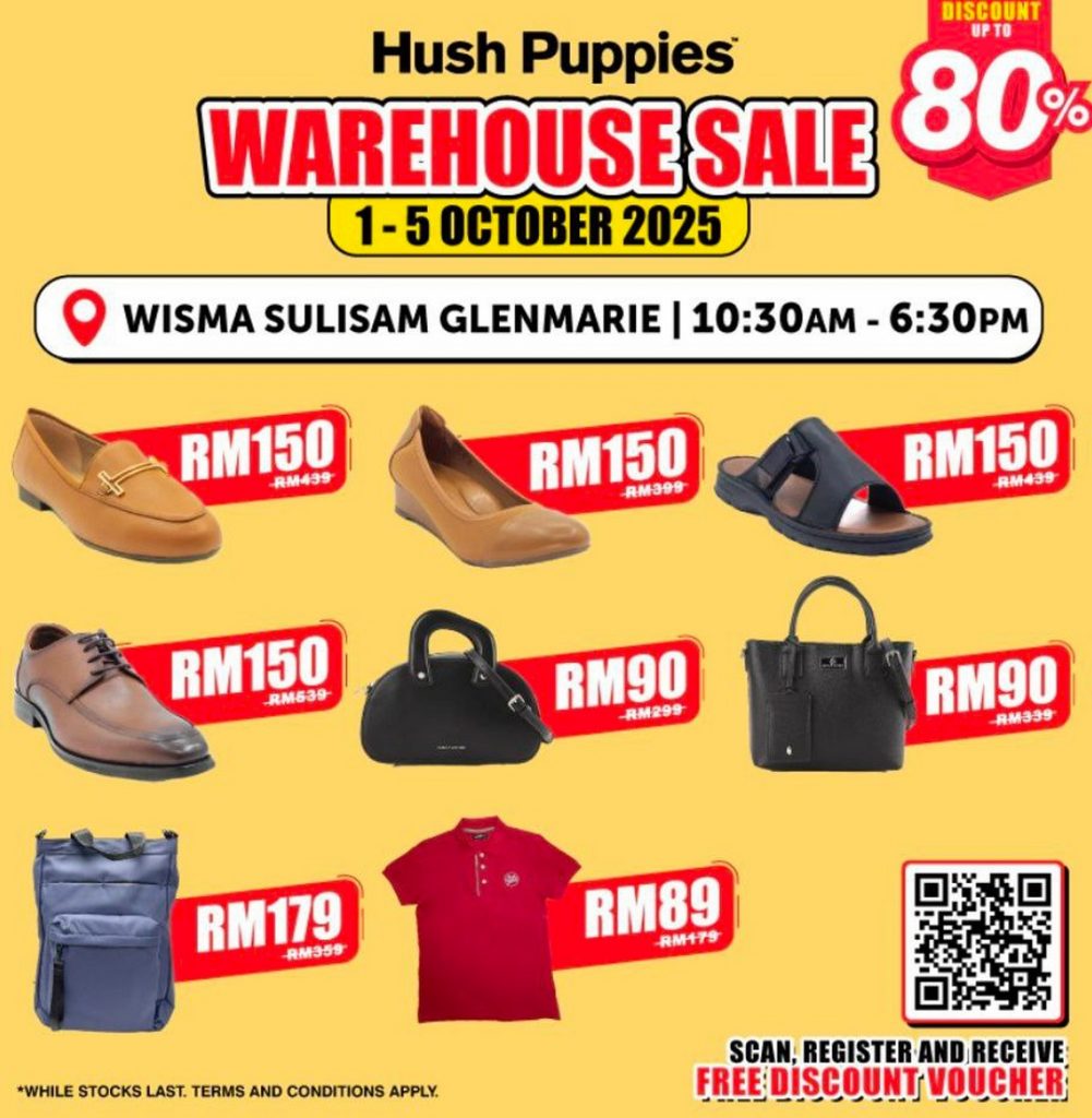 1-5 October 2025: Hush Puppies Warehouse Sale: Up to 80% Off Shoes ...