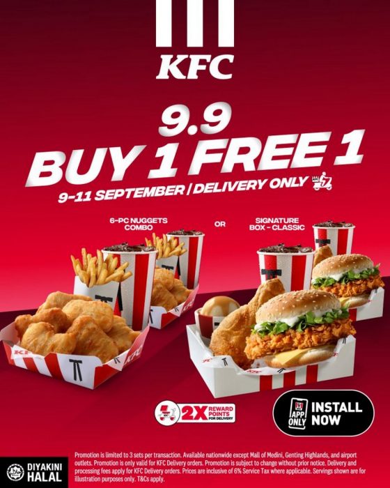 9-11 September 2025: KFC Malaysia: 9.9 Buy 1 Free 1 Promotion – Nuggets Combo & Signature Box ...