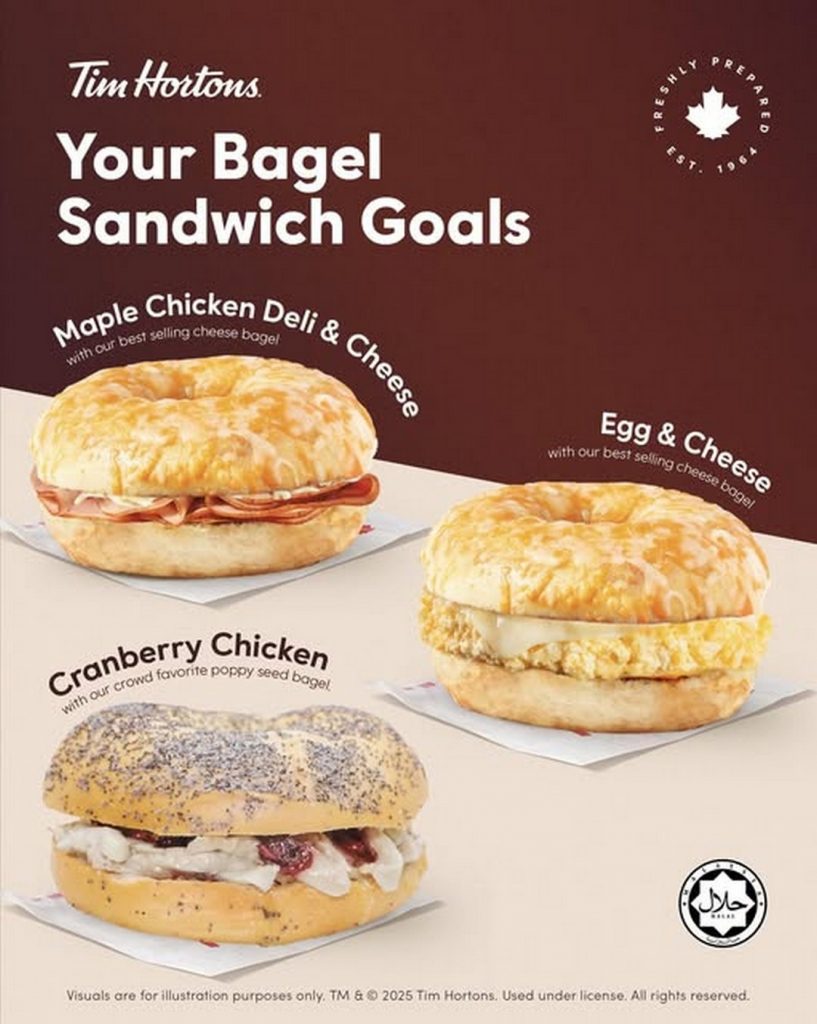 29 September 2025 onwards: Tim Hortons Malaysia Bagel Sandwiches ...