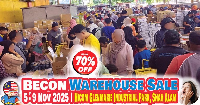 Becon HQ Warehouse Sale 2025 – 70% OFF, Free Bag & Lucky Draw!