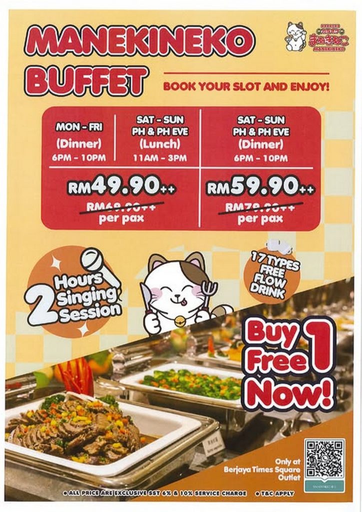 28 October 2025 Onward: Karaoke Manekineko Malaysia: Buffet Buy 1 Free ...