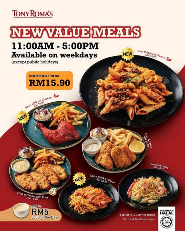 21 October 2025 onwards: Tony Roma’s Malaysia: New Value Meals ...