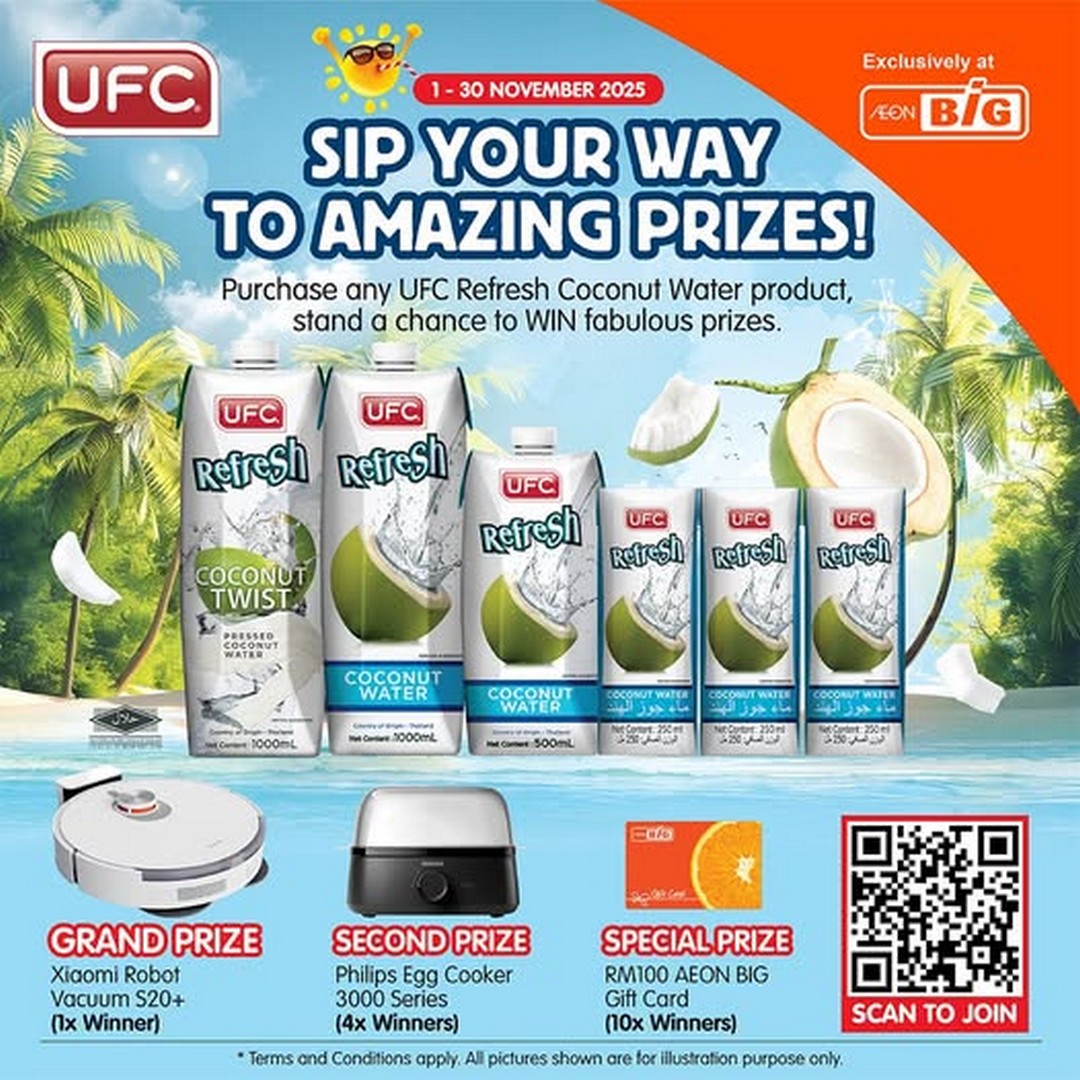 1–30 November 2025: AEON BiG Malaysia – UFC Refresh Coconut Water ...