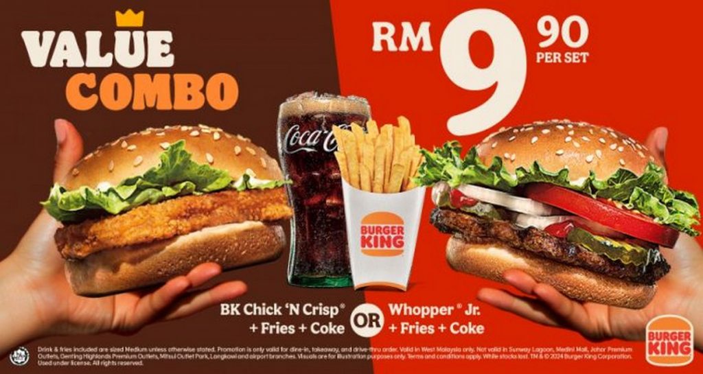 25 November 2025 onwards: Burger King Value Combo: BK Chick ‘N Crisp or ...
