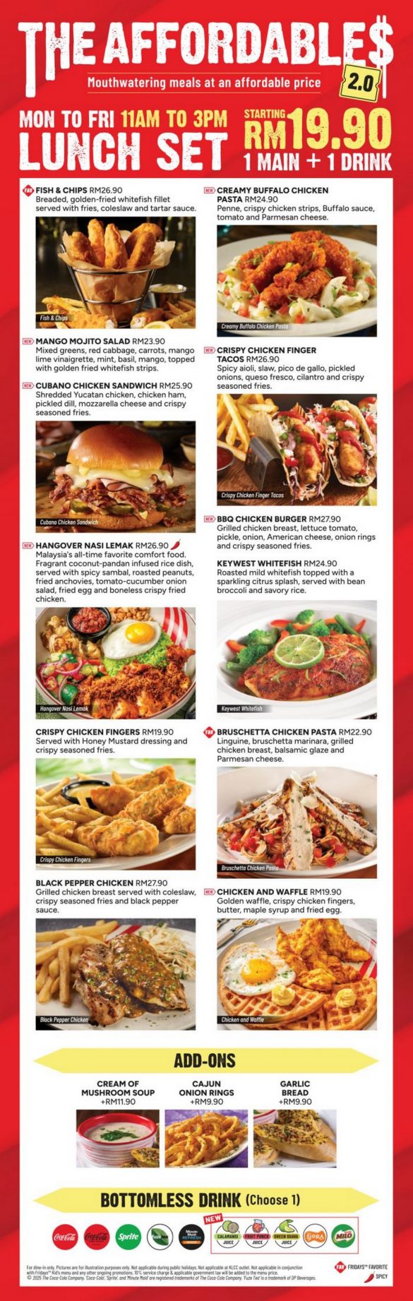 25 November 2025 onwards: TGI Fridays: Weekday Lunch Deal: Affordables ...