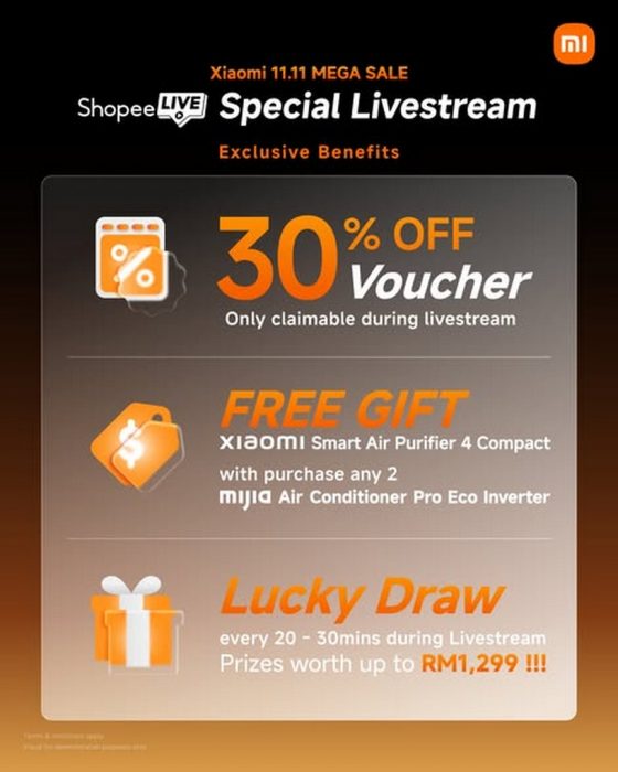 10-11 November 2025: Xiaomi Malaysia: Exclusive Shopee Livestream ...