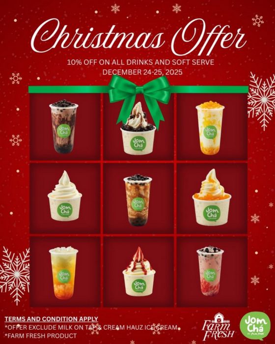 24–25 December 2025: Jom Cha by Farm Fresh Christmas Offer, Enjoy 10% ...