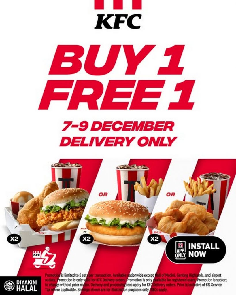 7-9 December 2025: KFC Malaysia: Kepci Members Day – Buy 1 Free 1 ...