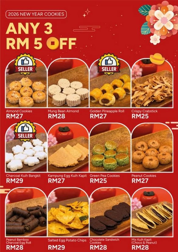 19 January 2026 onwards: Davely Bakery Cafe: RM5 OFF Any 3 Cookies ...