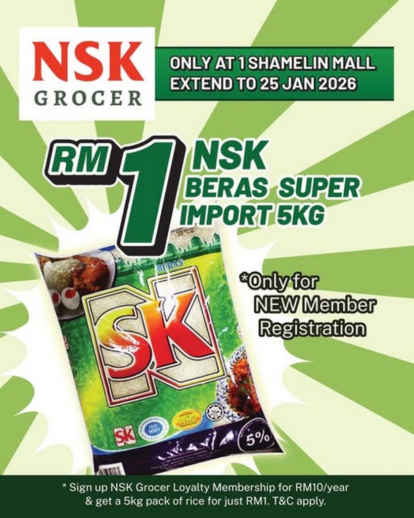 Now till 25 January 2026: NSK Grocer: Incredible RM1 Rice Promotion for ...
