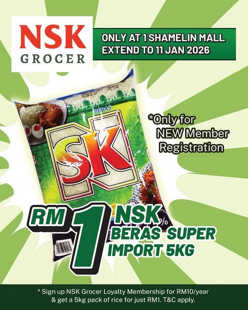 Now till 11 January 2026: NSK Grocer: RM1 for 5KG Rice Promotion – Grab ...