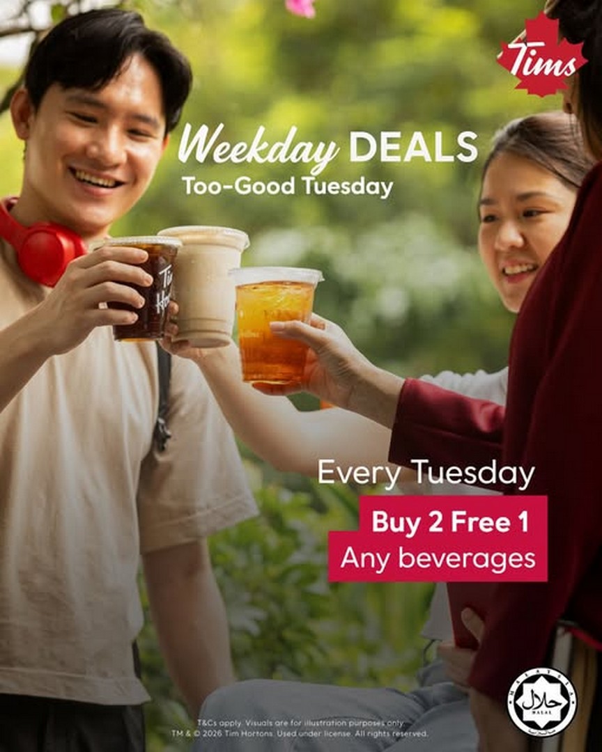 20 January 2026 onwards: Tim Hortons Malaysia: Too Good Tuesday – Buy 2 ...