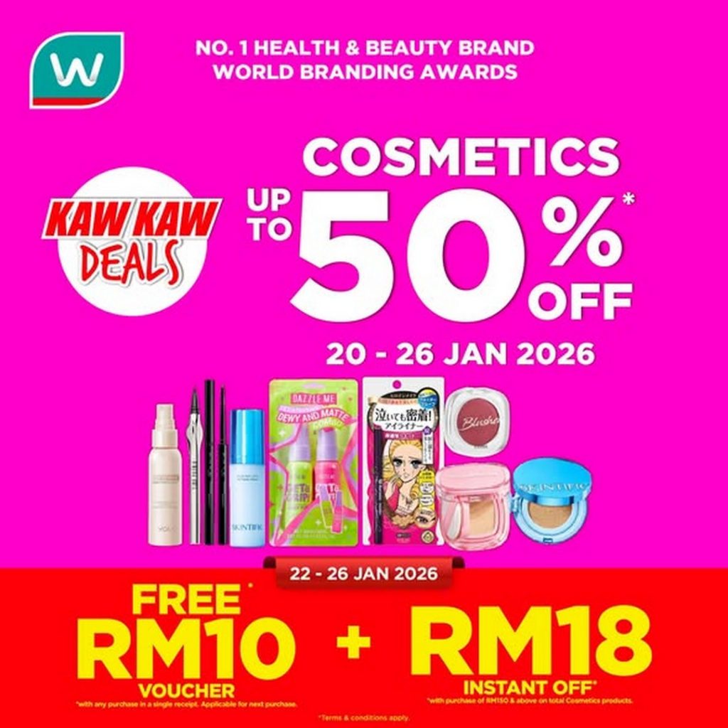 20-26 January 2026: Watsons Malaysia: Cosmetics Sale Up to 50% Off ...
