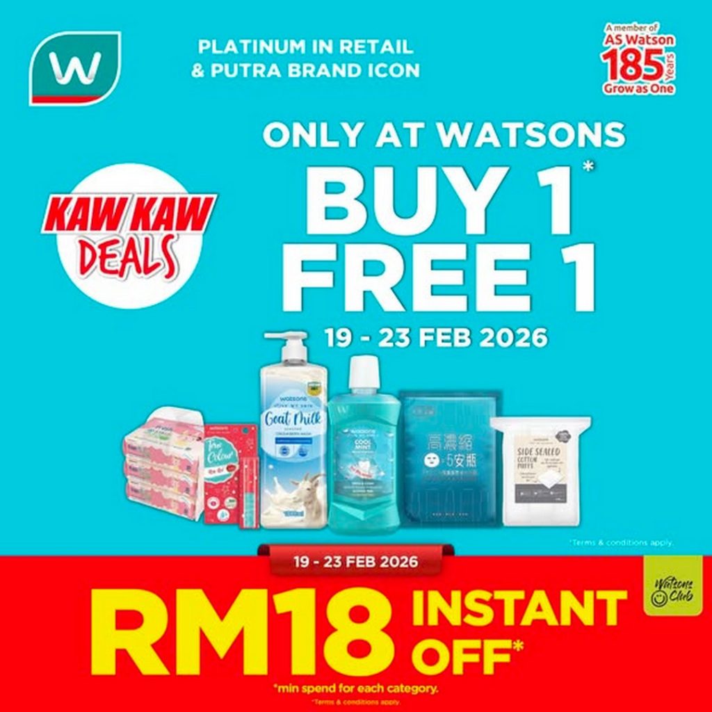 19–23 February 2026: Watsons Malaysia KAW KAW Deals Sale with RM18 ...