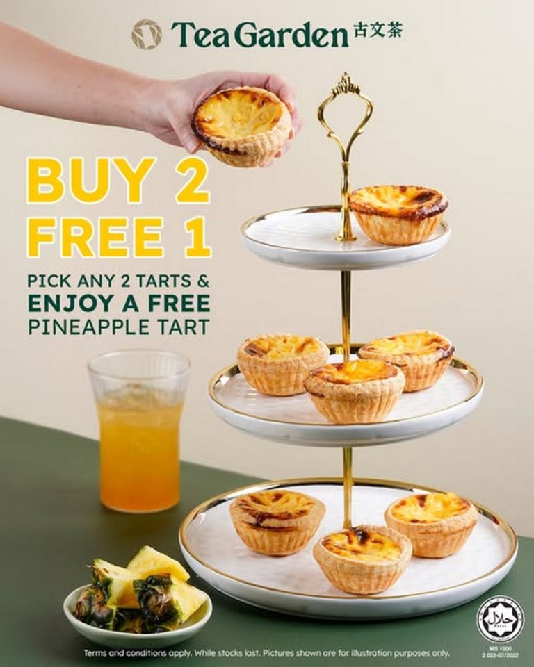 Now till 30 April 2026: Tea Garden Malaysia, Promotion: Buy Any 2 Tarts ...