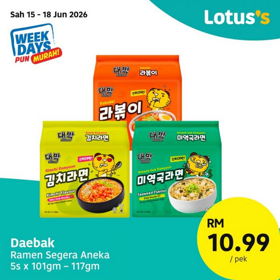 15-18 June 2026: Lotus's Weekdays Pun Murah Promotion – Buy 1 Free 1 ...