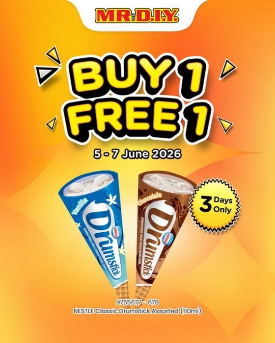 5–7 June 2026: MR.DIY Malaysia Nestlé Drumstick Buy 1 Free 1 Promotion ...