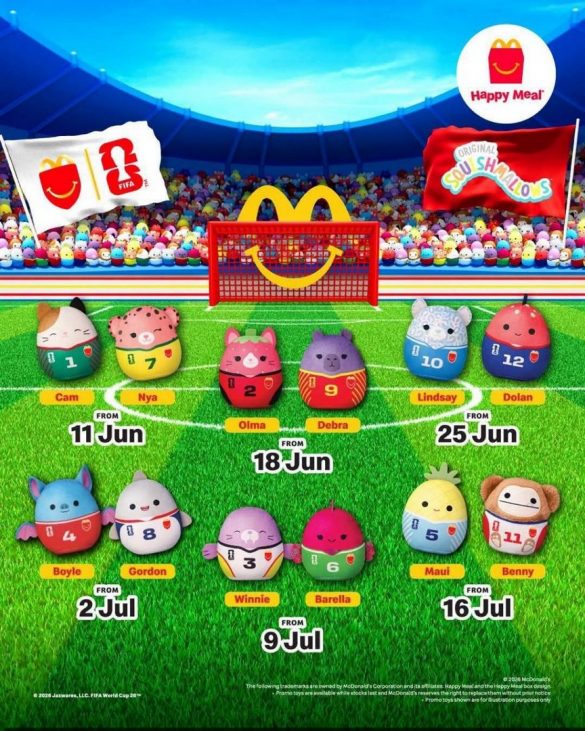11 June – 16 July 2026: McDonald's Malaysia Squishmallows x FIFA Happy ...