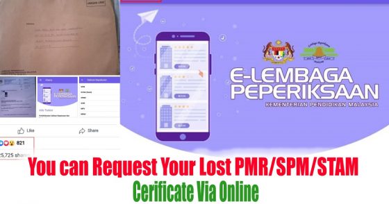 You can Reclaim & Replace Your Lost PMR/SPM/STPM Certificate Via Online ...