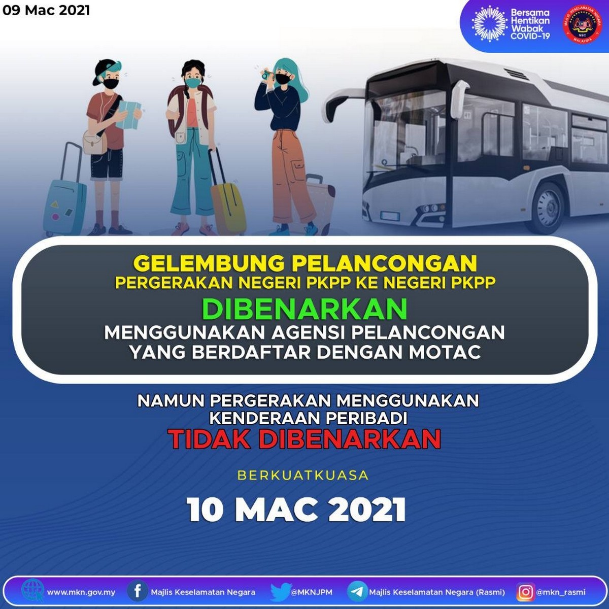 Domestic Tourism Travel Between RMCO States Allowed by 10 Mar But With ...