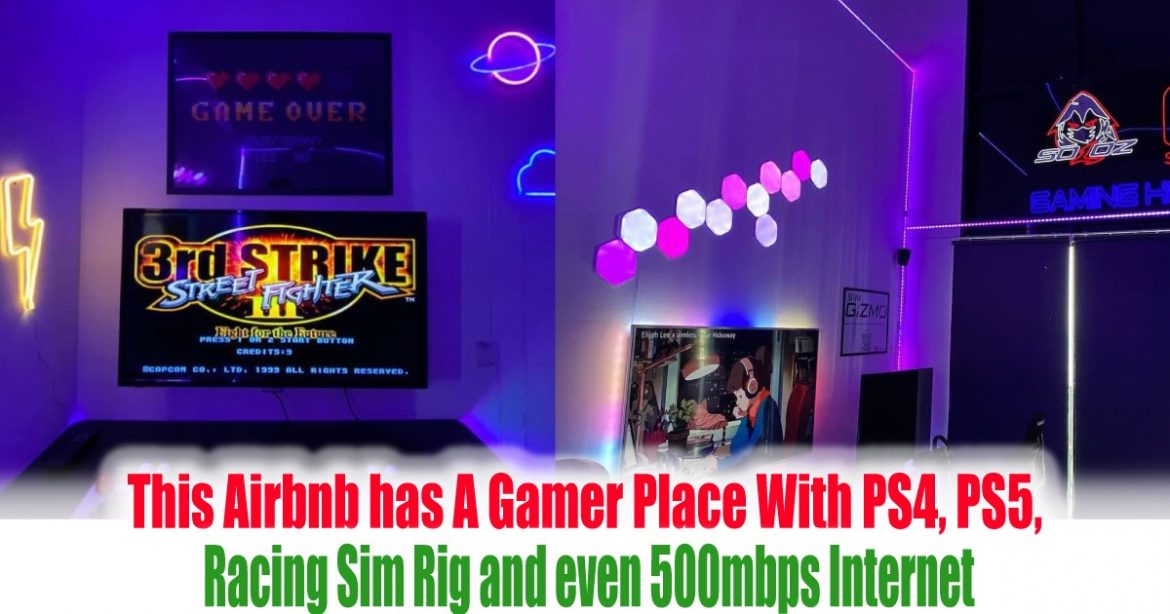 This Airbnb has A Gamer Place With PS4, PS5, Racing Sim Rig and even ...