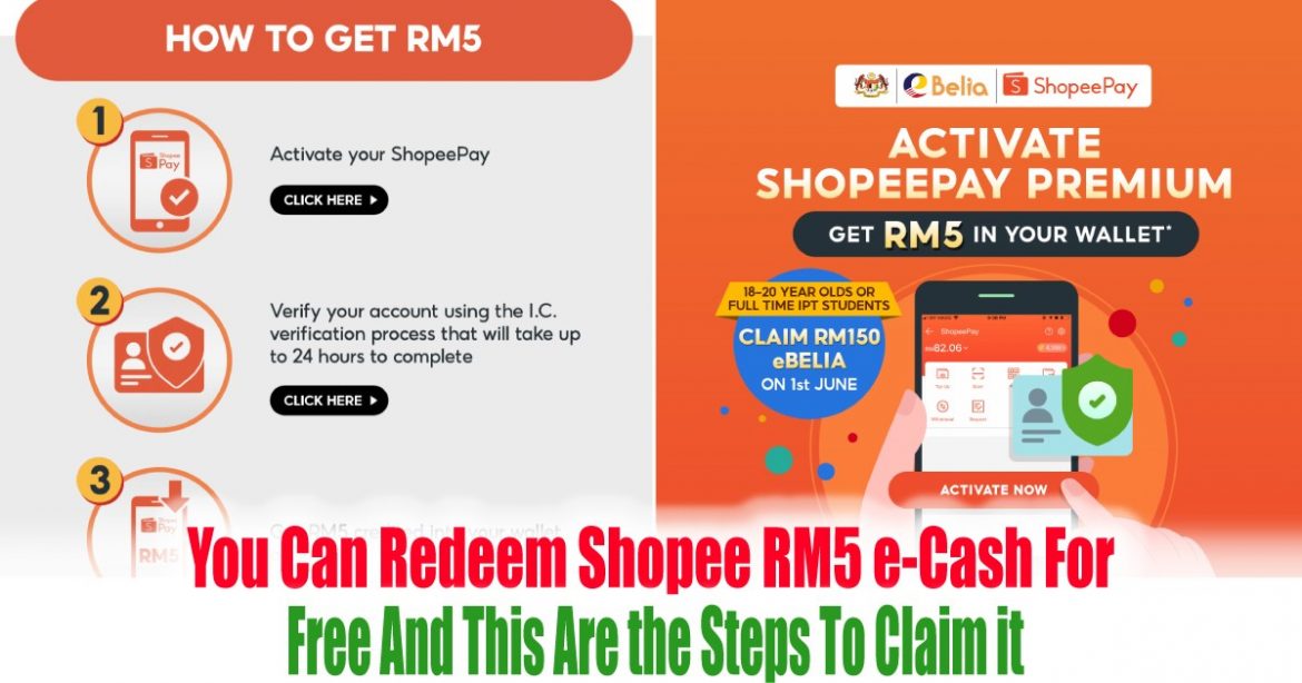 You Can Redeem Shopee RM5 e-Cash For Free And These Are the Steps To ...
